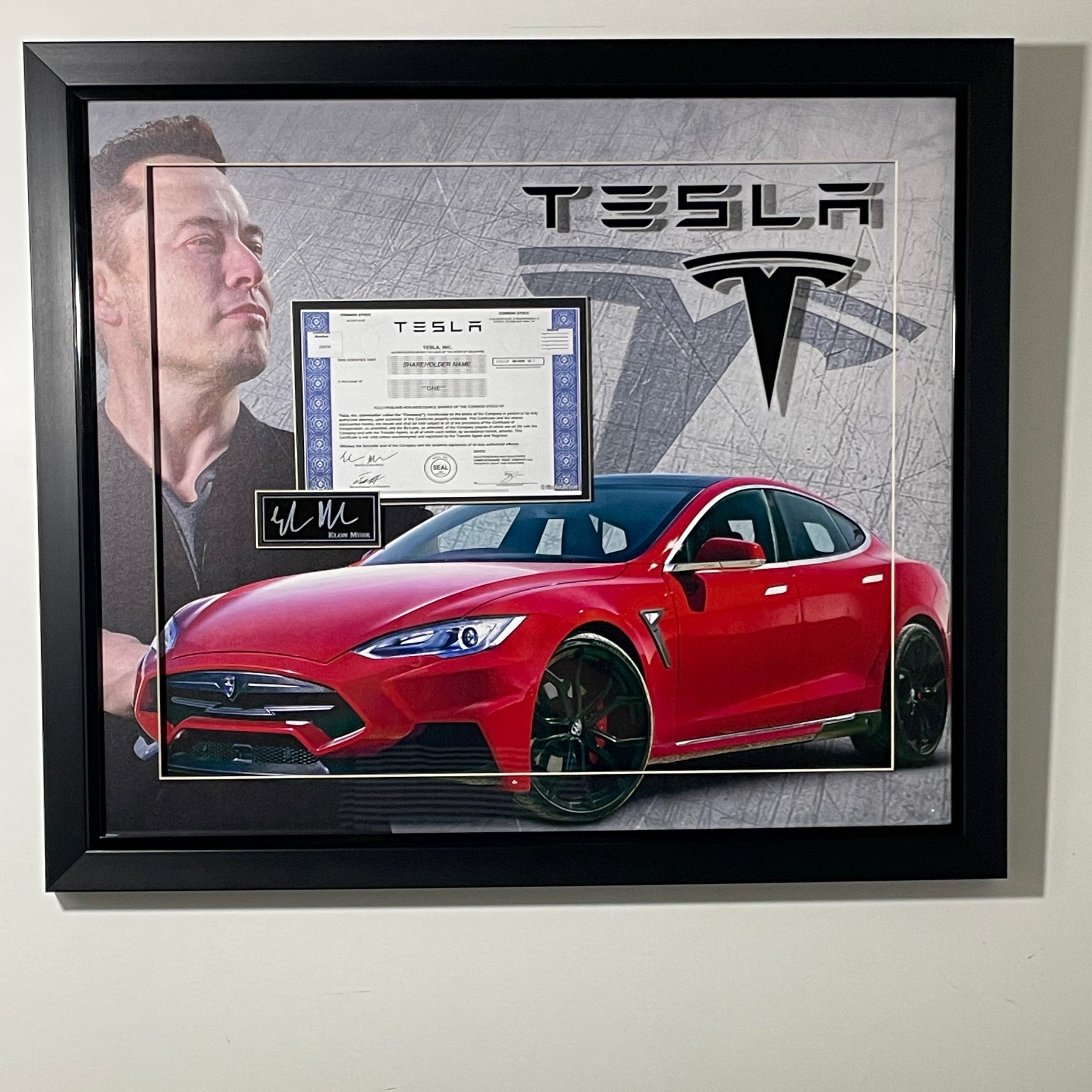 851 Tesla Replica Stock Certificate Framed Display | Collector's Den