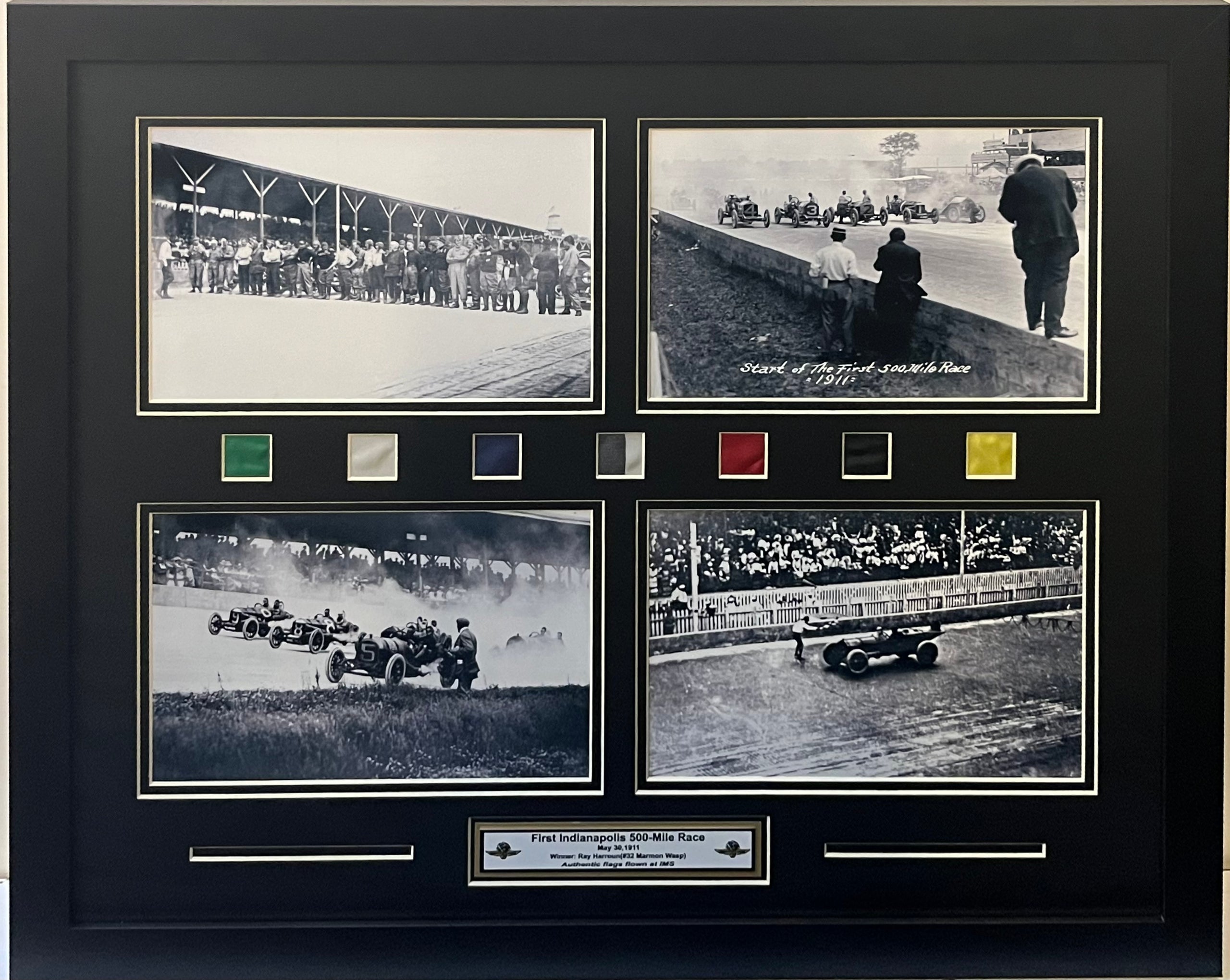 573 Indianapolis Motor Speedway Framed Display "First Indianapolis 500 ...
